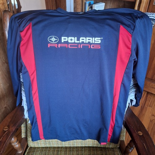 Polaris Shirt Mens Medium Blue Racing Long Sleeve Indy Snowmobile ...
