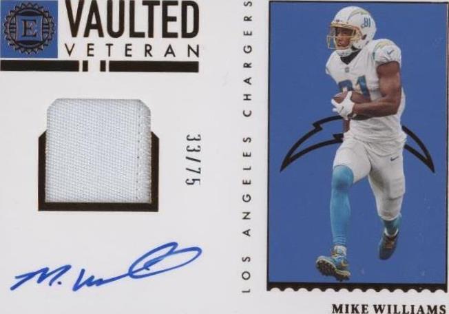 2022 Panini Encased - Vaulted Veteran Material Signatures Mike Williams ...
