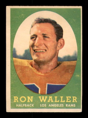 1958 Topps #72 Ron Waller VG/VGEX LA Rams 550588 | eBay