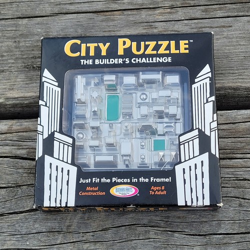 Vintage 2002 Binary Arts CITY BUILDERS CHALLENGE Metal Puzzle Desk Toy ...
