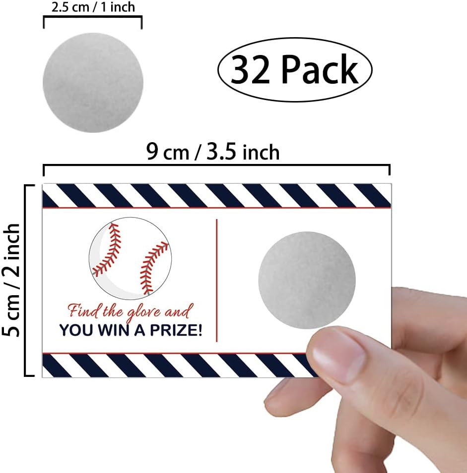 Baseball Theme Scratch Off Game Cards（32 PCS） Class Reunion Baseball ...