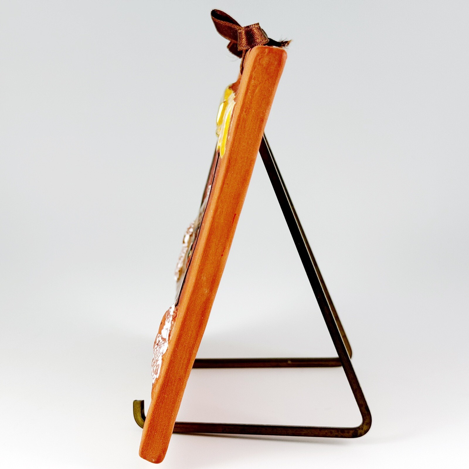 Handmade Pottery Christmas Nativity Redware Tile Mary Joseph Jesus ...