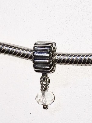 Pandora Charm April Quartz Dangle Silver Authentic 100% | eBay