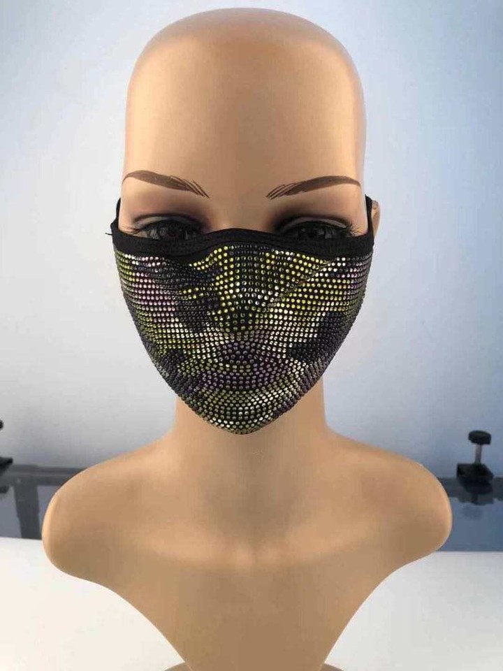 Rhinestone Face Mask Bling Crystal Mask Reusable Washable With Filter ...