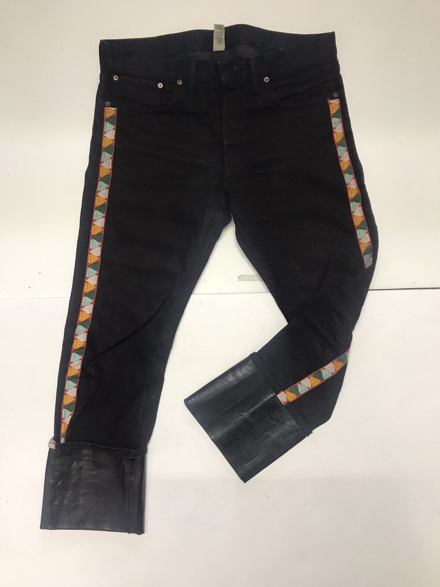 Unique RRL Double RL Black Selvedge Denim Jeans Slim Fit Unique RRL Double RL Black Selvedge Denim Jeans Slim Fit