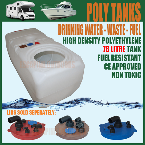 78 litre Rigid Poly Storage Tank - WATER WASTE SEWAGE FUEL - Caravan ...