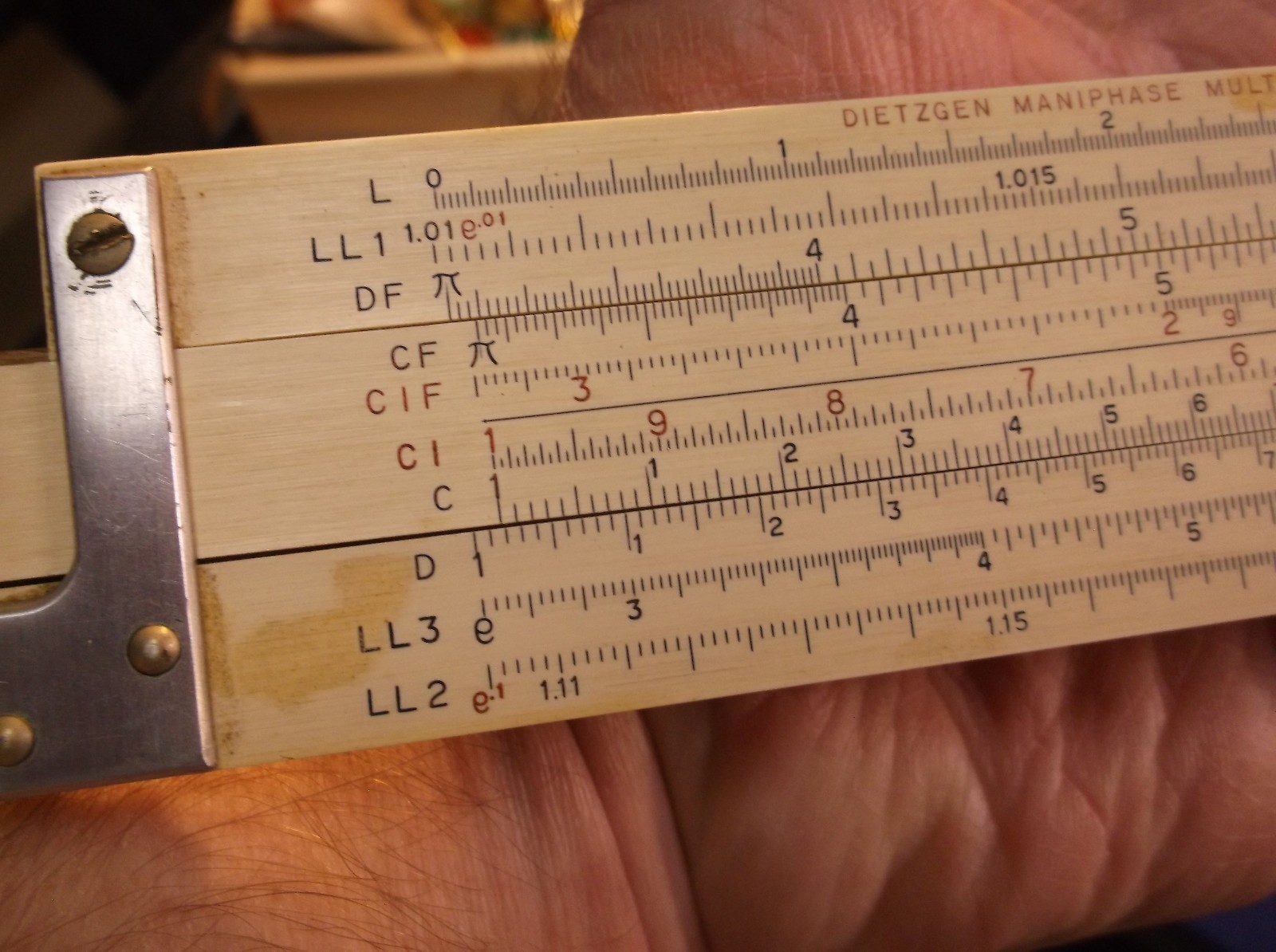 VTG SLIDE RULE - DIETZGEN MANIPHASE MULTIPLEX, DECIMAL TRIG TYPE LOG ...