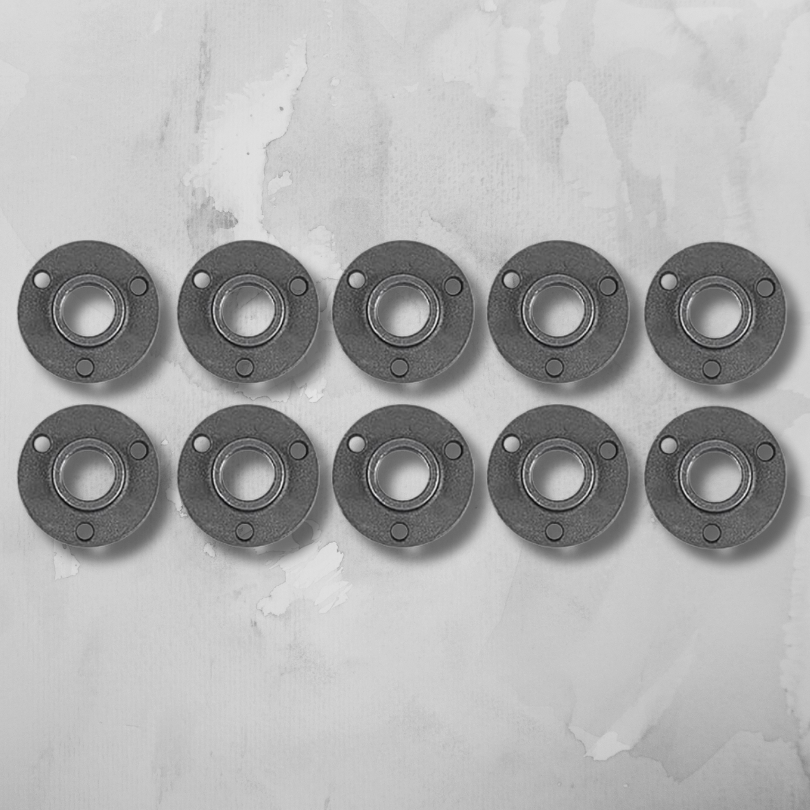 10 Pack 1/2 inches Malleable Cast Iron Pipe Flange Industrial Pipe ...
