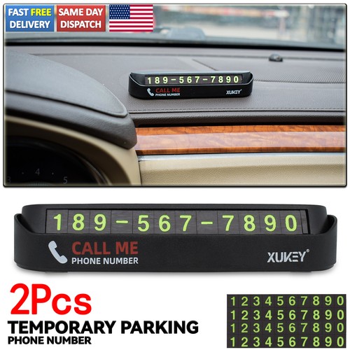 2X Vehicle Car Temporary Parking Card Phone Number Plate Hidden Drawer ...