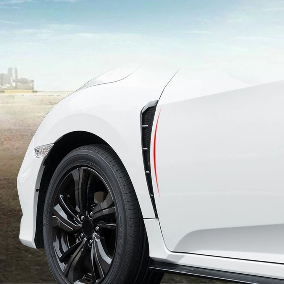 2pcs Carbon Fiber Car Side Fender Vent Air Wing Cover Trim Exterior ...