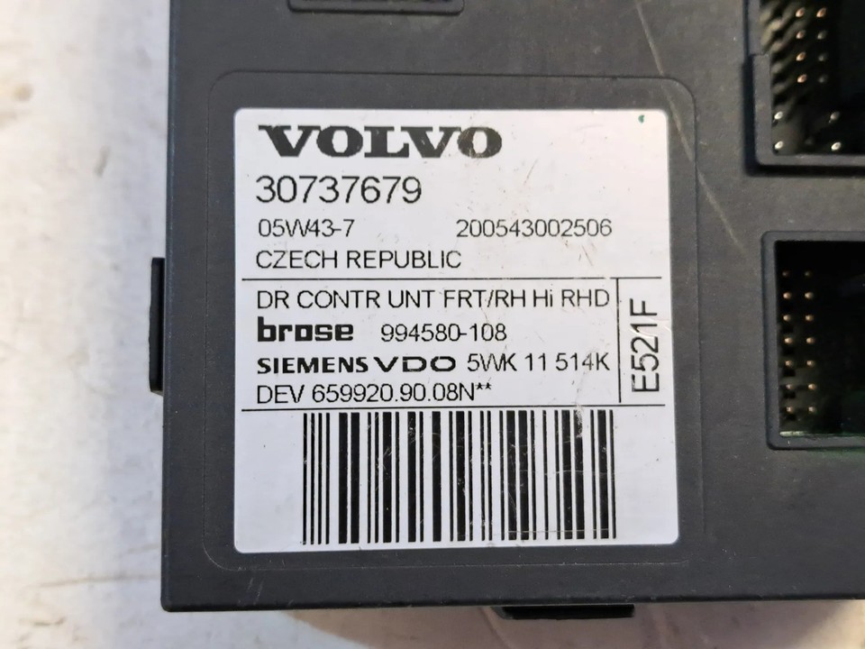 VOLVO S40 II MS Front Right Door Window Control Motor 30737679 2.00 ...