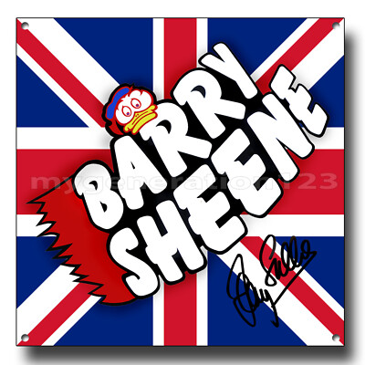 BARRY SHEENE UNION JACK SQUARE METAL SIGN.MOTORBIKES,RACING,GARAGE/MAN ...