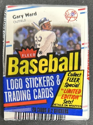 1988 Fleer Baseball Card Cello Pack Gary Ward Yankees, Bruce Ruffin ...