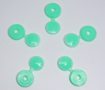100 x Light Green HINGED PLASTIC SCREW COVER CAPS SIZE 6-8 SCREWS + £5 ...