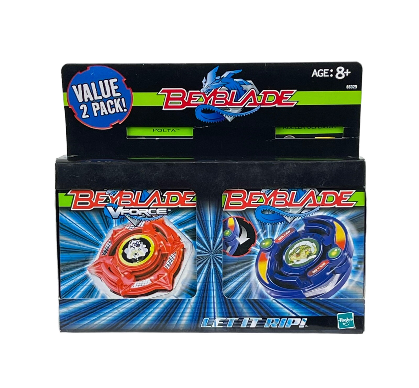RARE 2003 Beyblade V-Force Polta & Roller Defenser 2 PACK 2003 Hasbro ...