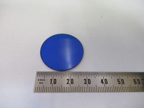 OPTICAL GLASS LEITZ BLUE FILTER MICROSCOPE PART OPTICS AS PICTURED #R1 ...