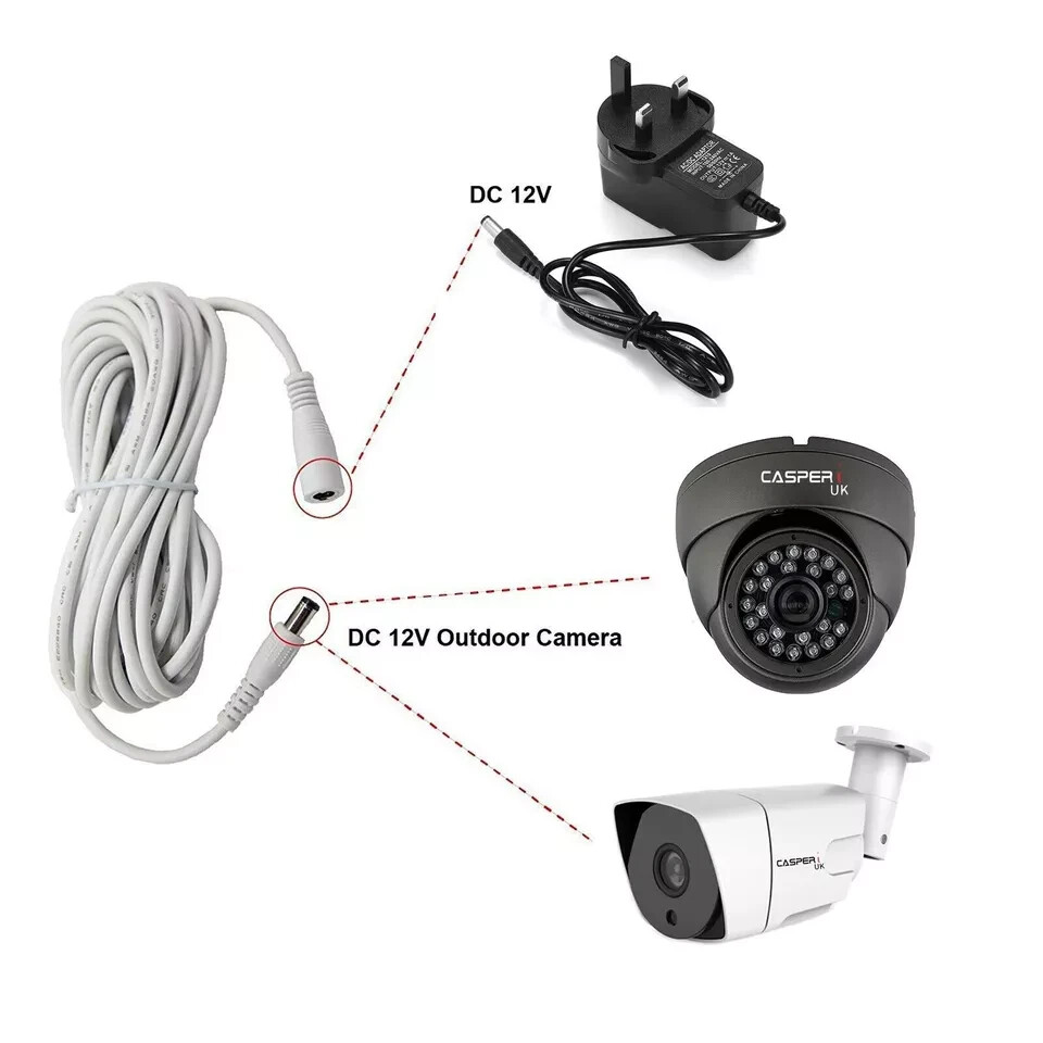 3M/5M/10M DC Power Supply Extension Cables Wire 12V for CCTV Camera/DVR ...