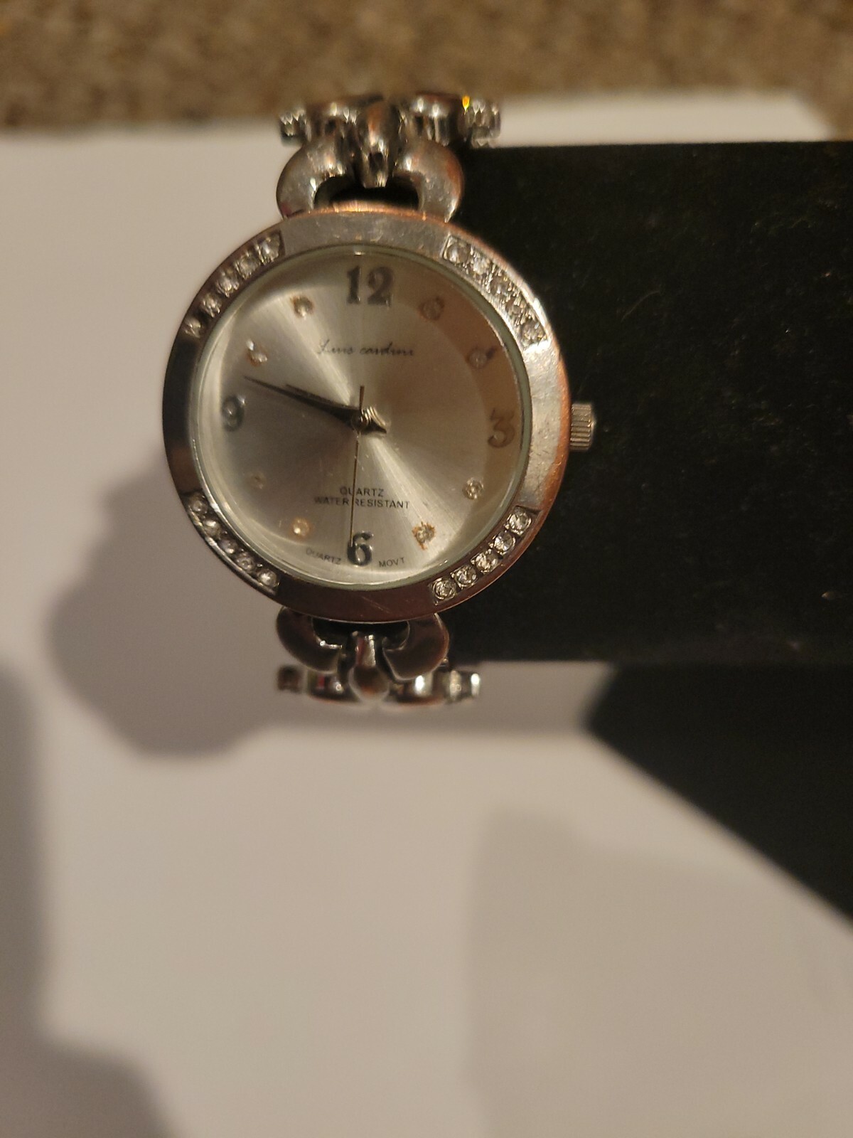 Luis Cardini Bejeweled Watch with Chain Link Dovetailed Band | eBay