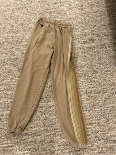 Aviator nation Sand Tan 5 Stripe Sweatpants $156 Size M Women’s Unisex ...
