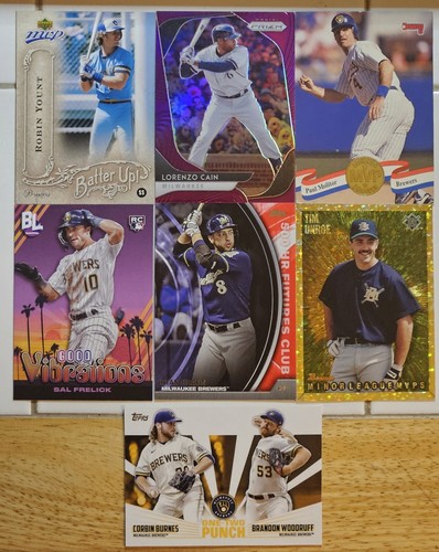 MILWAUKEE BREWERS ROOKIE N INSERT 7 CARD LOT YOUNT,MOLITOR, FRELICK ALL ...