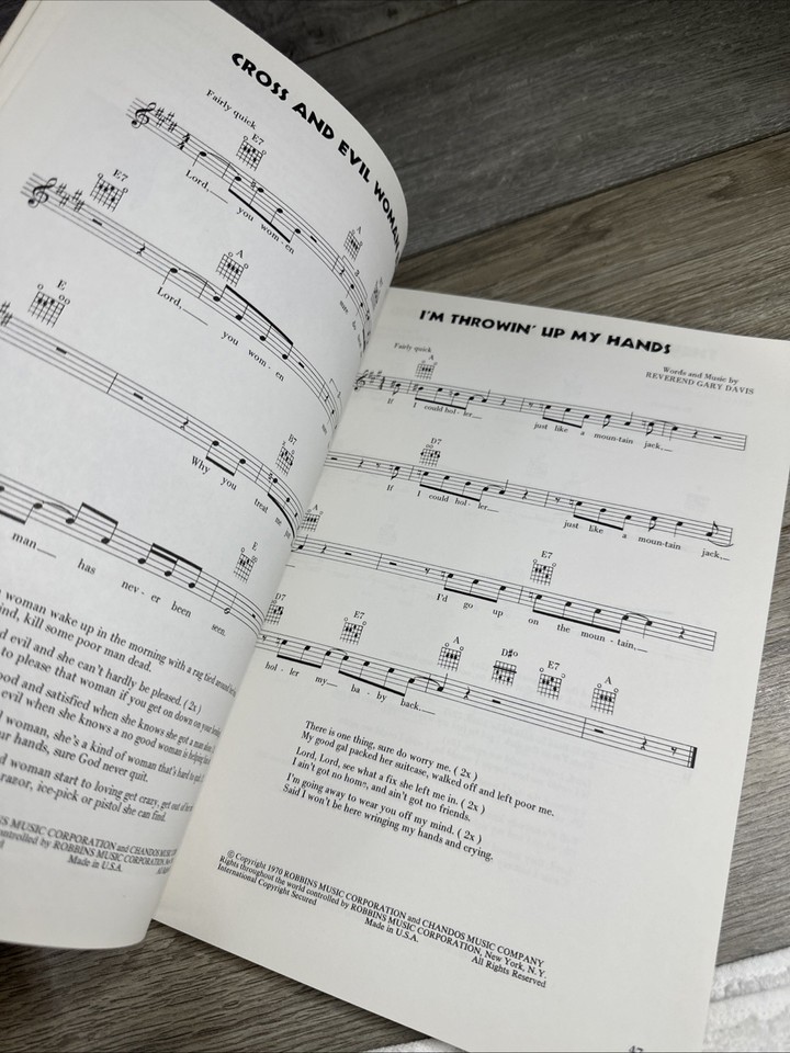 Rev. Gary Davis Song Book-Holy Blues-80 Songs | eBay