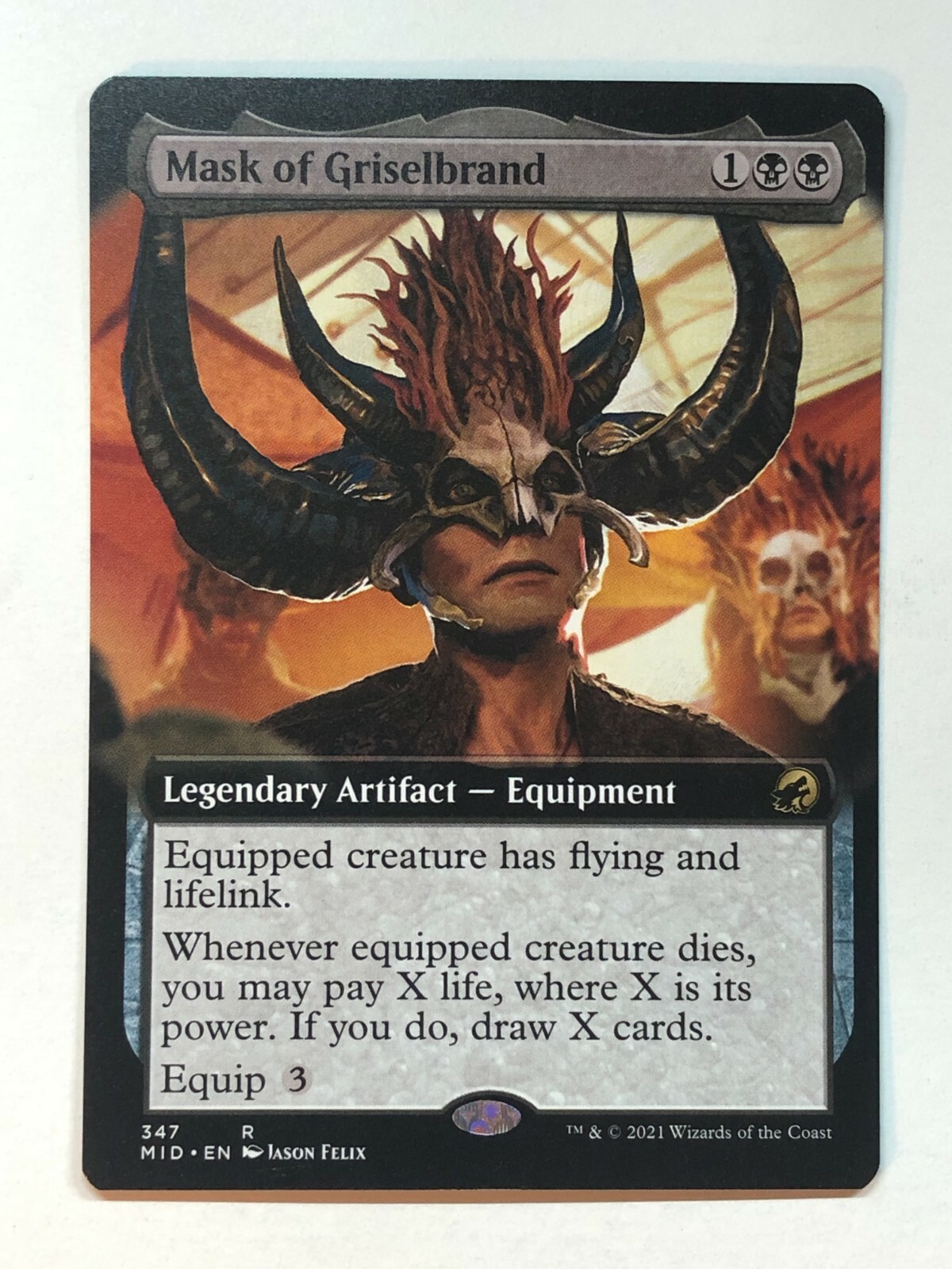 MTG Innistrad: Midnight Hunt Mask of Griselbrand (Extended Art) 347 NM ...