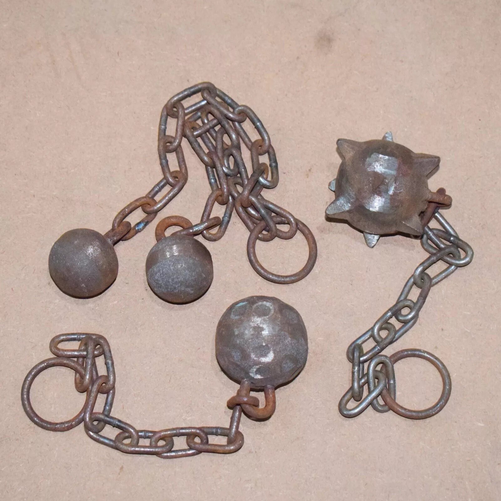 Vintage Medieval Decorative single & double ball Flail Mace with Chain ...