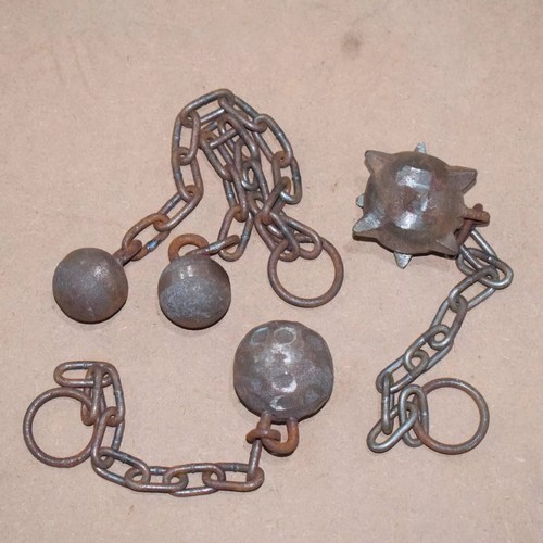 Vintage Medieval Decorative single & double ball Flail Mace with Chain ...