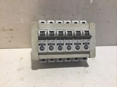 LOT of 6 Allen Bradley 1492-CB1 Circuit Breaker G150 G050 G010 G030 15A ...