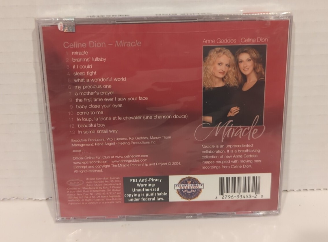 Celine Dion Anne Geddes: Miracle a Celebration of New Life New Sealed CD 2004 827969345320 | eBay