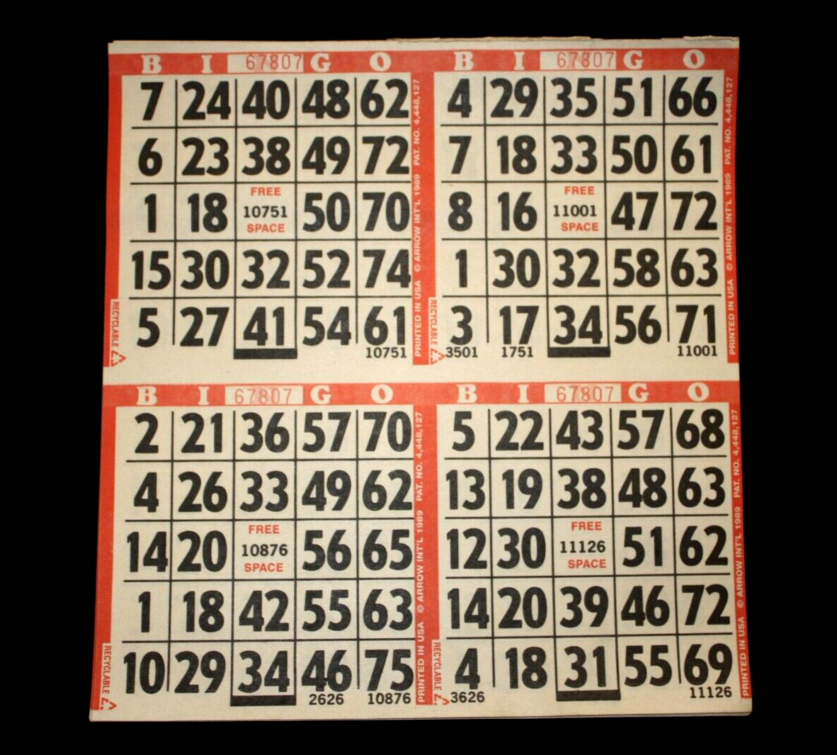 Red Bingo Chips Number