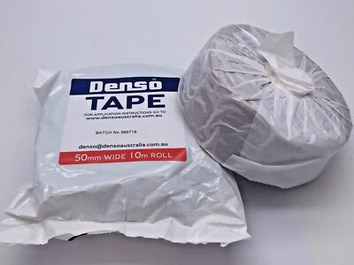 2x Denso Tape Grease 50mm x 10m Metal Pipe Anti-corrosion Waterproof 2 ...