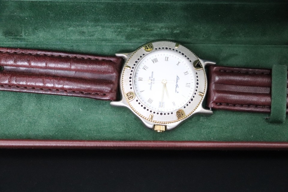 Eddie Bauer Watch Women 20mm Silver Tone Water Resistant 165 ft in Box ...