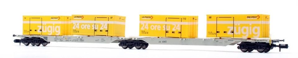 HOBBYTRAIN 'N' GAUGE H23707 AAE SWISS POST CONTAINER WAGON | eBay UK