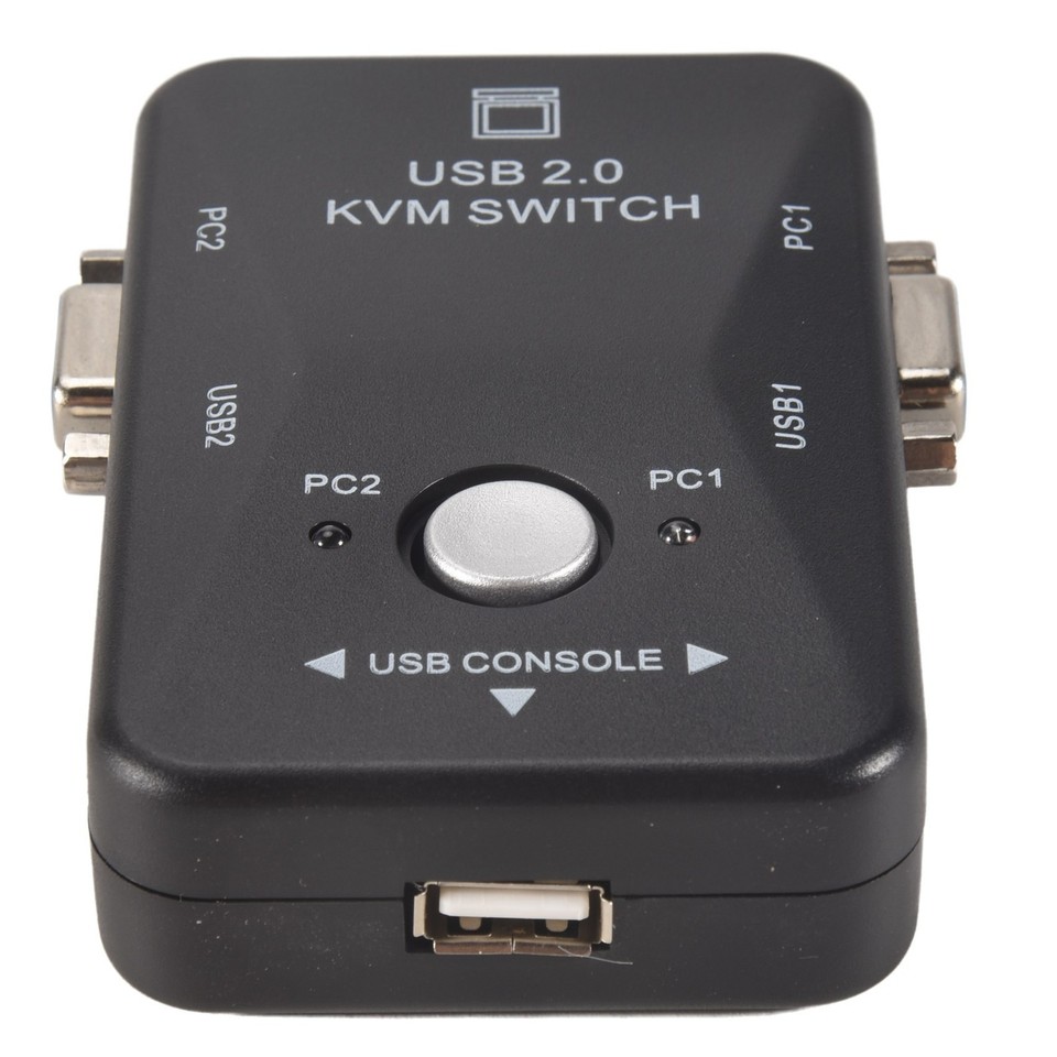 3X Usb Kvm Switcher 2 Port Vga Svga Box Usb 2.0 Mouse Keyboard ...