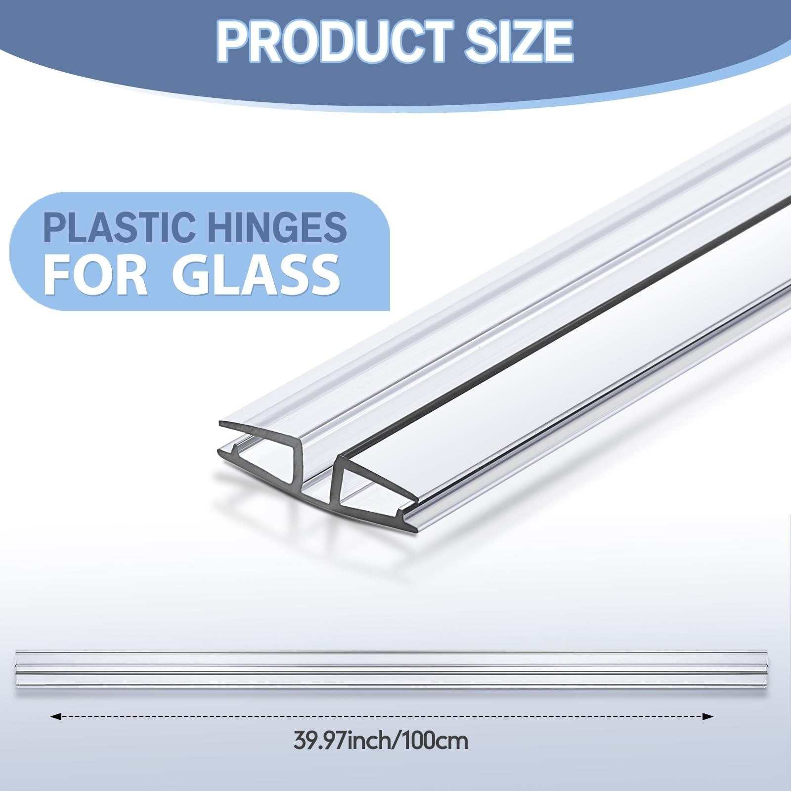 2 Pcs Clear PVC Piano Style Living Hinge 39.37 Inch Each Clear PVC ...