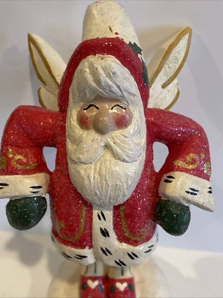 Vtg ‘00 House Of Hatten Denise Calla Santa Holly Fairy Folk Art ...