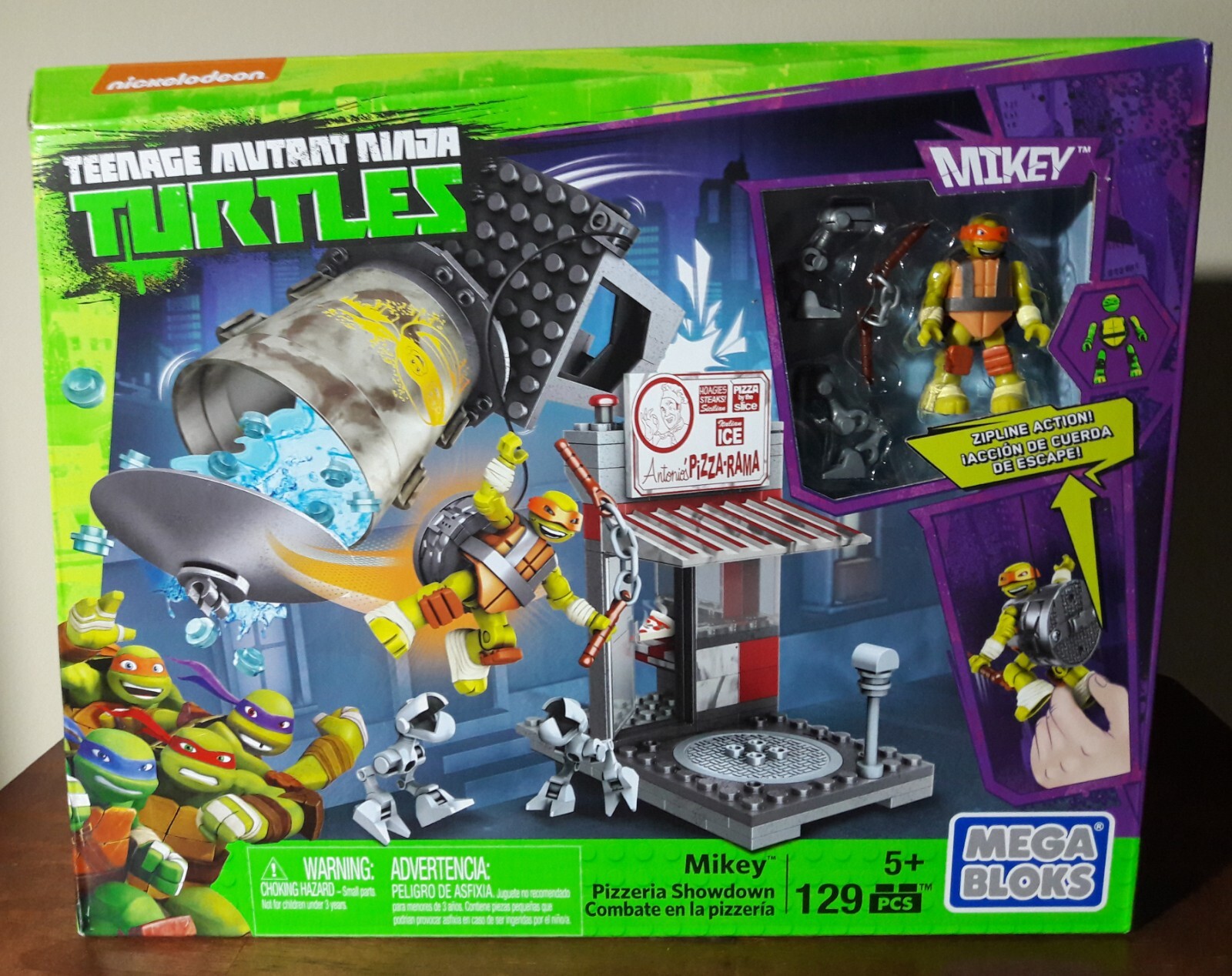 TMNT Mega Bloks Mikey Pizzeria Showdown Playset Teenage Mutant Ninja ...