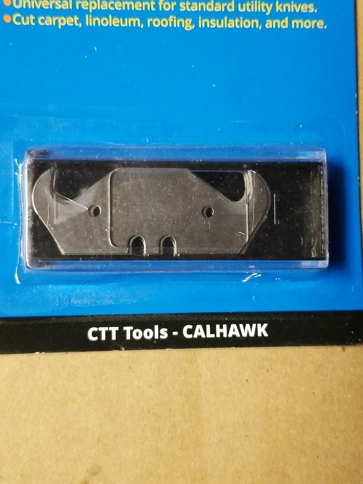 10 Pc. Utility Knife Blades (Hook) Fits Standard Knife Cuts Roofing ...