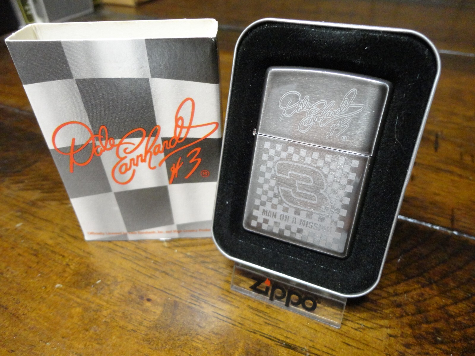 DALE EARNHARDT MAN ON A MISSON #3 NASCAR ZIPPO LIGHTER MINT IN BOX 1998 ...