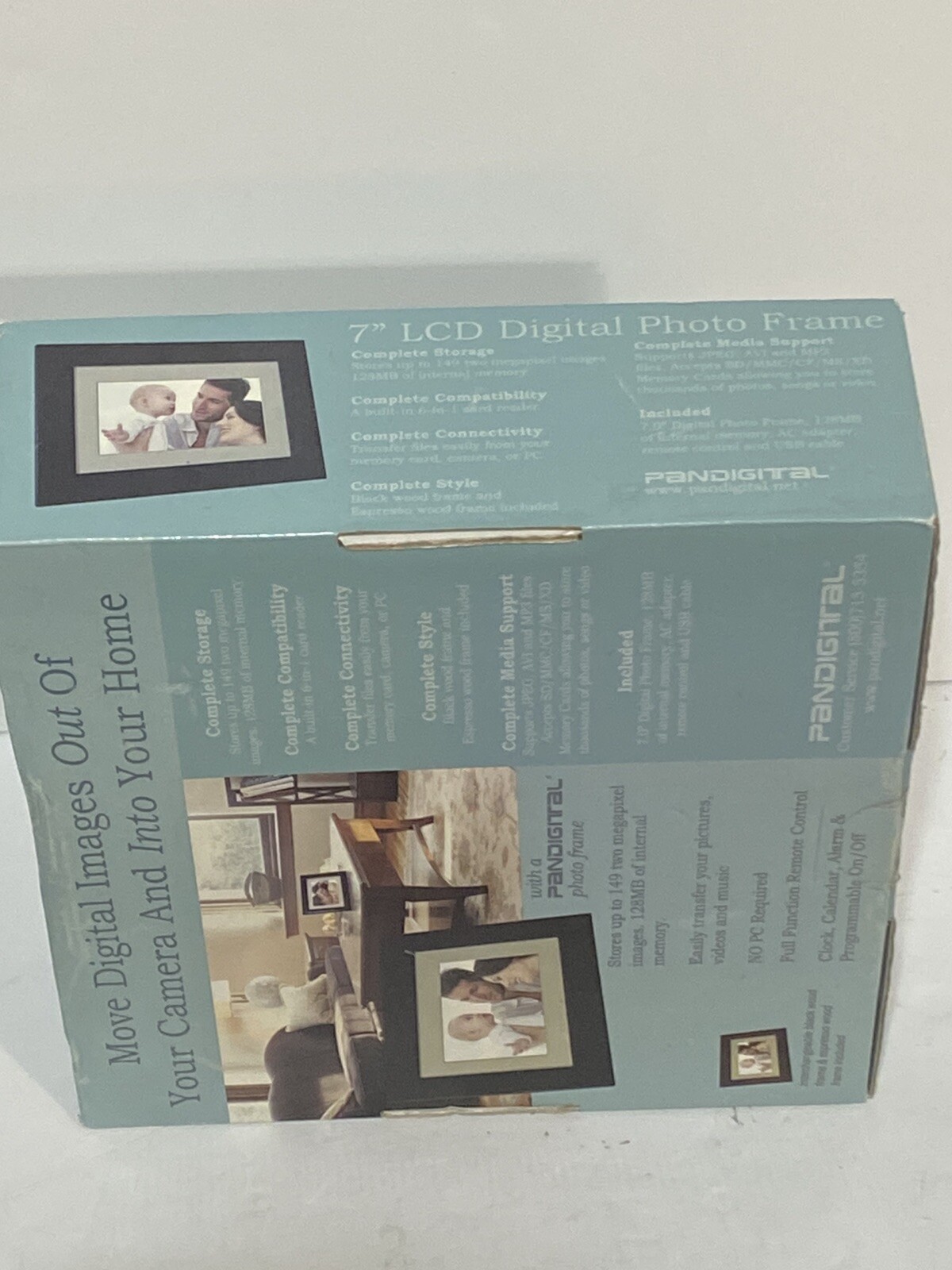 Pandigital 7 LCD Digital Photo Frame W 2 Frames Black Espresso for sale ...