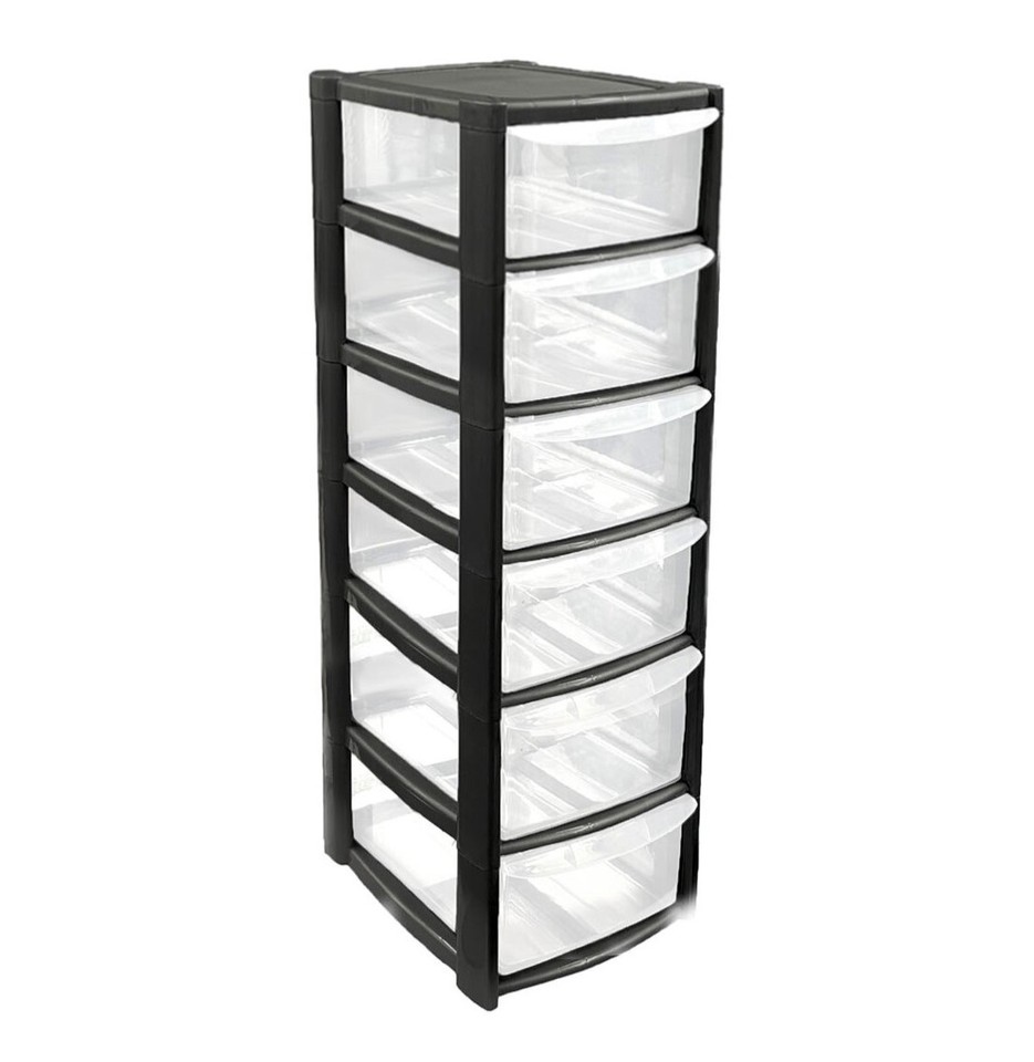 3/4/5/6 Large Drawer Plastic Tower Trolley for School Office Home Desk ...