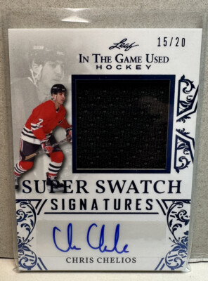 2020-21 Leaf ITG Used Super Swatch Signatures CHRIS CHELIOS Autograph ...