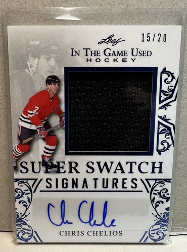 2020-21 Leaf ITG Used Super Swatch Signatures CHRIS CHELIOS Autograph ...