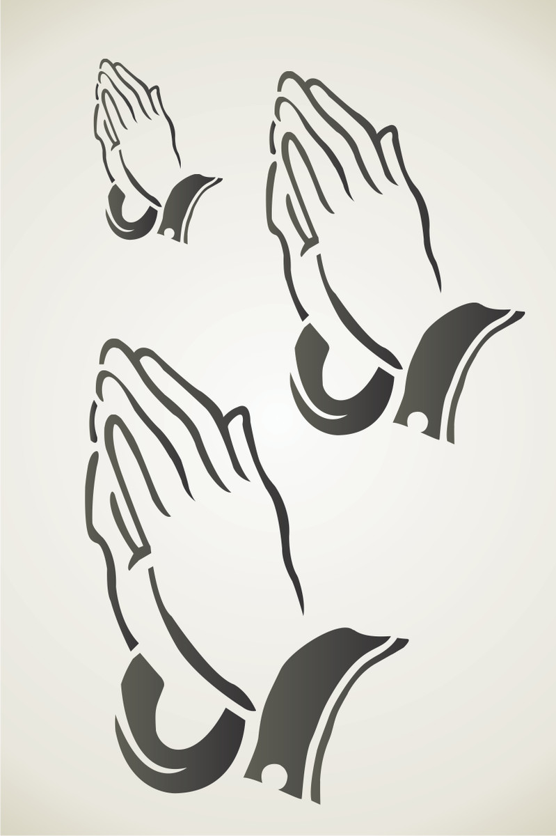 Praying Hands Stencil