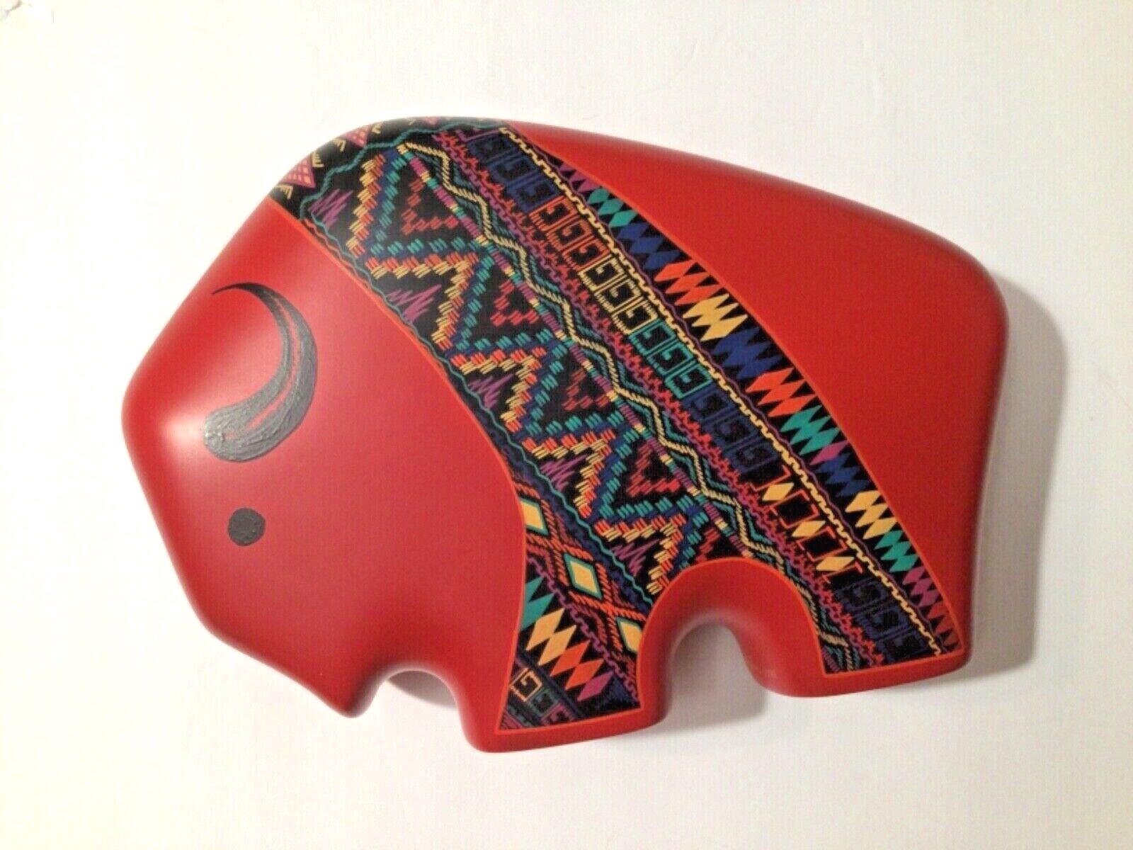 Austin Collection 1989 Hand Painted Signed Red Ceramic Bison | eBay