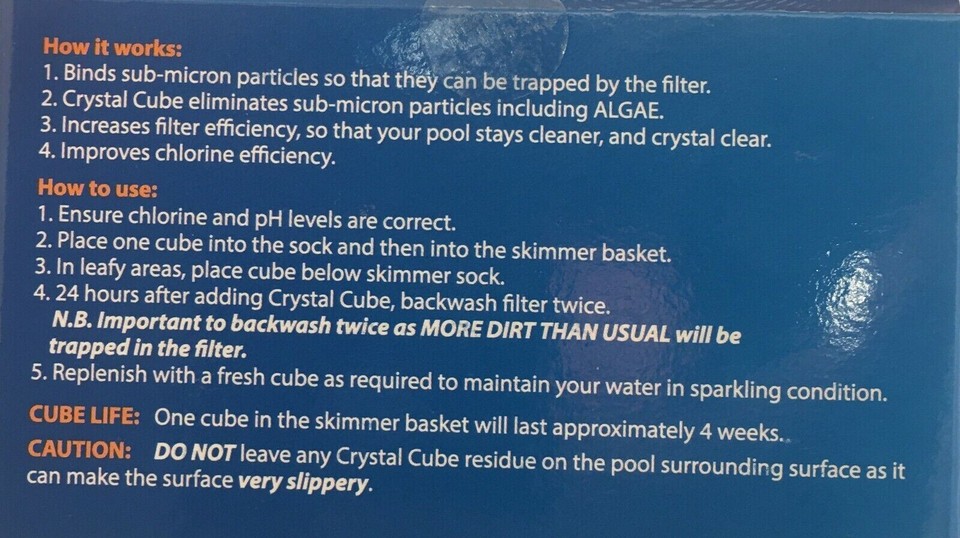 Pool Spa Water Clarifier Cubes with Phosphate Remover and Skimmer Sock ...
