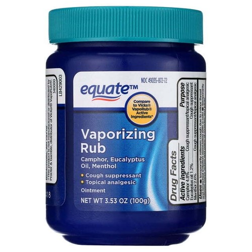 Equate Vaporizing Rub Ointment 3.53oz Compare to Vicks VapoRub Active ...
