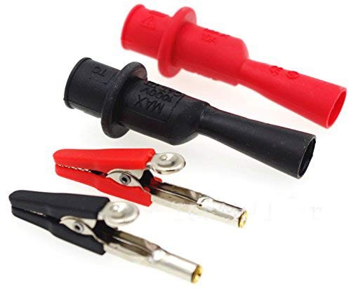 AC15 Insulated Test Probe Push On Alligator Clips Crocodile Clamps Red ...