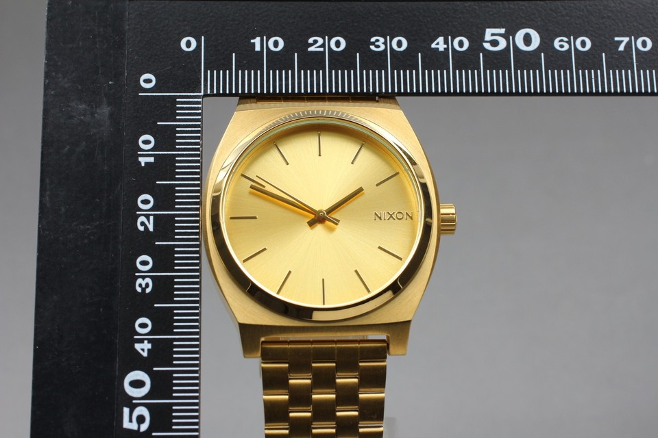 [Near MINT] NIXON Minimal The Time Teller 15G All Gold 37mm Qz Mensa ...
